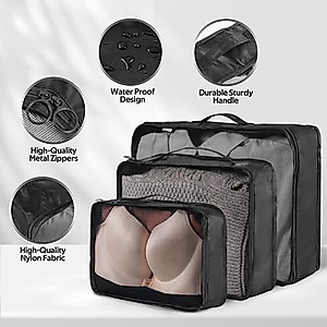 Packing Cubes 10 Sets Luggage Packing Organizers for Travel Accessories，Cenivi Travel Essentials，Including Waterproof Shoe Storage Bag Convenient Packing Pouches Clothing Underwear Bag for Traveller