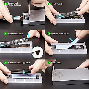 RGB M.2 NVME SSD Enclosure for Gaming, SANZANG USB 3.1 Gen 2(10 Gbps) Type C to NGFF NVME PCIe M-Key(B&M Key) External Solid State Drive Enclosure, Support UASP Trim for SSDs Size 2280/2260/2242/2230