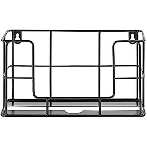 MyGift Wall Mounted Black Metal Wire Commercial Paper Towel Holder, Bathroom Paper Towel Dispenser Countertop Folded Towel Dispenser for Z Fold, C Fold and Trifold
