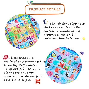 10 pcs 3D Puffy Animal Stickers, CNYMANY 640+ Letter Number Animal Marine Life Kids Stickers for Toddlers Children Kids Goodie Bags Stuffers Party Supplies