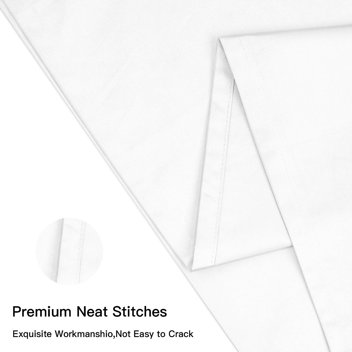 Deep Dream 100% Cotton Pillow Cases Standard Size Set of 2, Luxuriously Soft Hotel Quality 600 Thread Count, Cotton Pillowcases Standard with Envelop Closure, 20x26 Inches(Pure White)