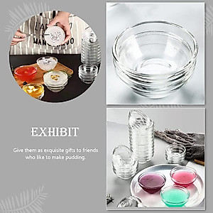 Housoutil 8PCS Stackable Food Prep Bowl, Multipurpose Clear Glass Jelly Bowls, Glass Stackable Dessert Bowls Set Dishware Safe for Kitchen Dessert, Dips, and Candy Dishes Nut (4XSmall, 4XLarge)