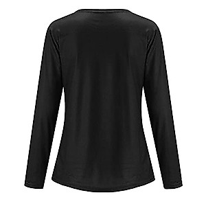 Womens Tops Dressy Women's Plus Size Long Sleeve Tops Lace Knit Blouses Casual Shirts Black