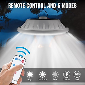 Solar Camping Lanterns Remote Tent Light - 4000LM Portable LED Camping Light Hanging IPX4 Waterproof USB Rechargeable Lantern for Camping, Hiking, Power Failure, Hurricane (120 LEDs)