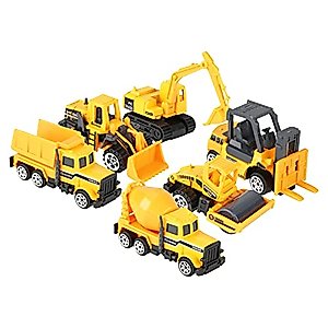 SPYMINNPOO Small Construction Toys,6PCS 1:64 Scale Alloy Plastic Engineering Car Truck Toy Mini Construction Vehicles Toys for Boys Mini Vehicle Constructio Model Kids Gift