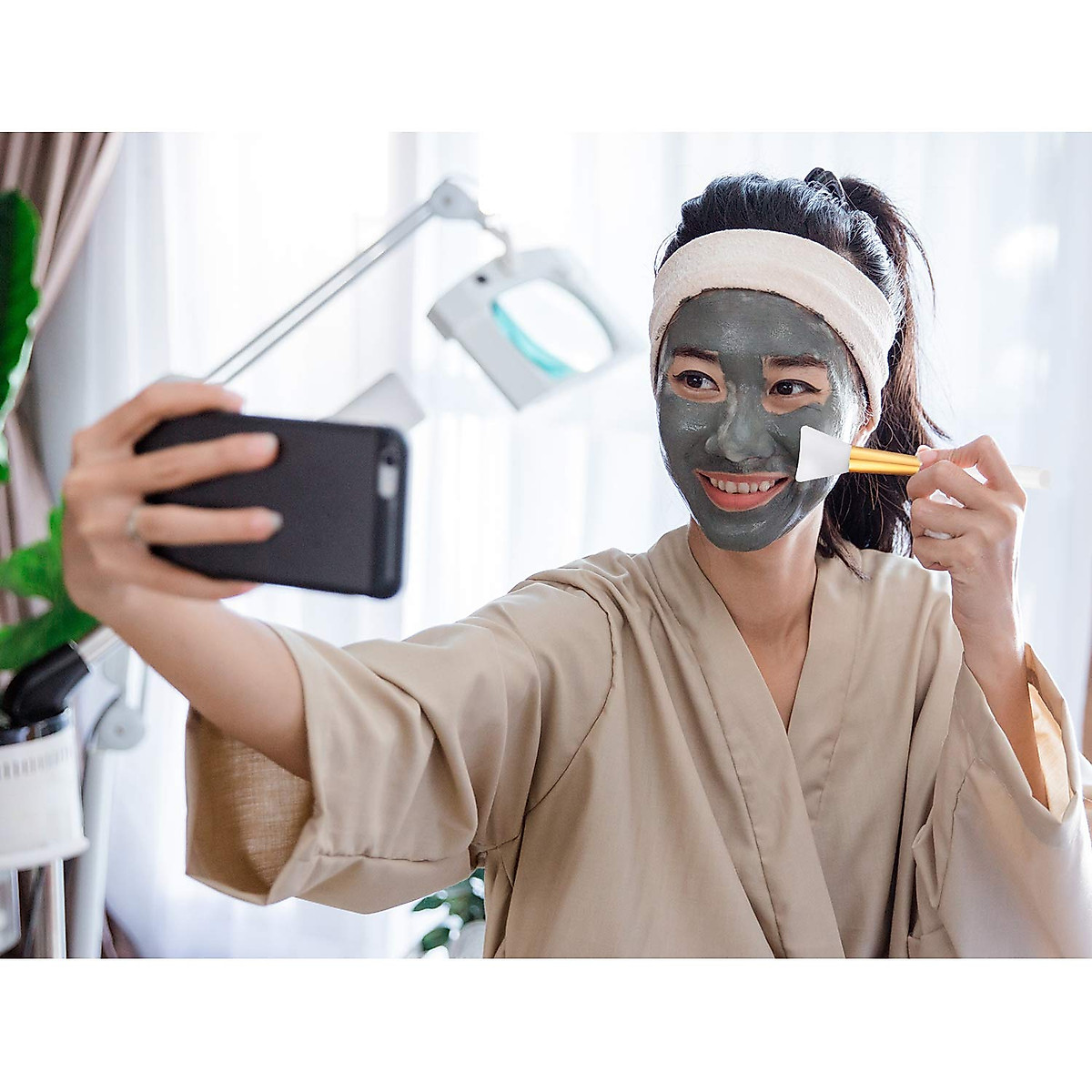 Patelai 20 Pieces Soft Silicone Facial Mud Applicator Clay Tools Face Mask Brushes Beauty Tools for Sleeping Mud Mask Hairless Body Lotion and Body Butter