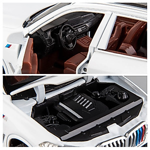 BDTCTK 1:32 Comapatible for X5 SUV Model Car Toy, Zinc Alloy Pull Back Toy car with Sound and Light for Kids Boy Girl Gift(White)