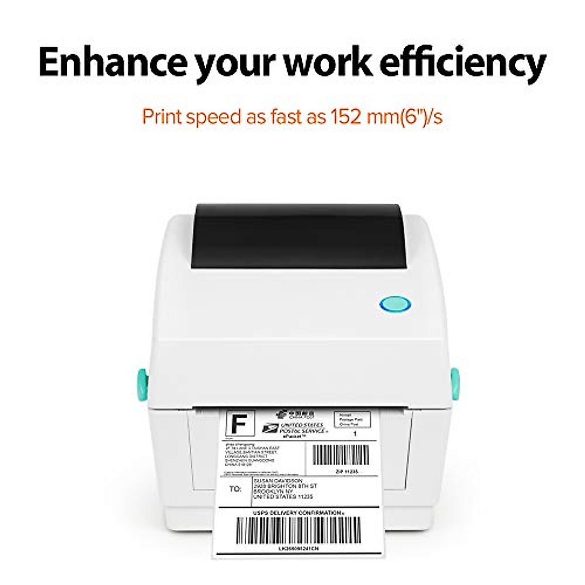 Fangtek Thermal Shipping Label Printer - Direct Thermal High Speed Printer - Compatible with Amazon, Ebay, Etsy, Shopify - 4×6 Label Printer & Multifunctional Printing