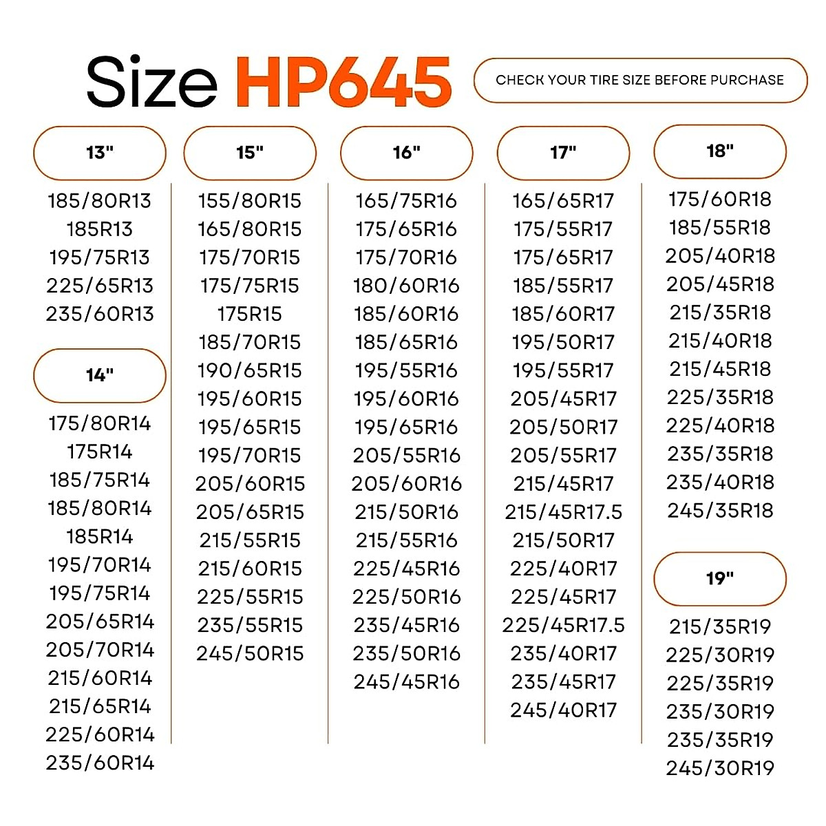 AutoSock for Passenger Vehicles HP645, Snow Socks for Tires, Pack of 2