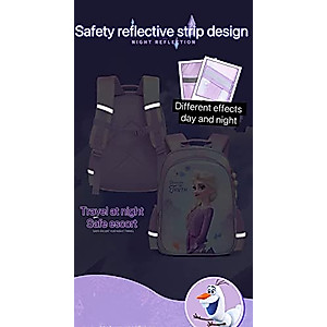 HONTUBS Schoolbags, primary school students, girls, kindergarten girls, kids backpacks (3D Purple 16 inchs)