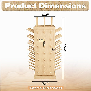 guwealthy 93 Spools Wooden Thread Rack, 【2024 NEW 】 360° Fully Rotating Wooden Thread Rack/Thread Holder Organizer for Sewing, Quilting, Embroidery, Hair-braiding and Jewelry Storage
