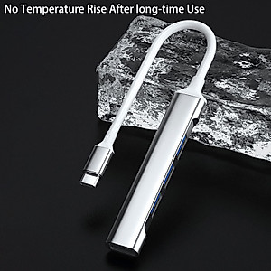 ZTGDUSB Hub 4 in 1 Multifunctional High Speed Driver-Free Fast Heat Dissipation File Transfer Portable Type-C USB 3.0 Docking Station Multi Splitter Adapter PC Accessories Silver A