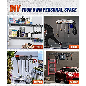 POETISKE Garage Tool Organizer Wall Mount Utiity Hook 2PC Heavy Duty Hanger for Versatile Tools Ladder Chair, 2 Utility hook