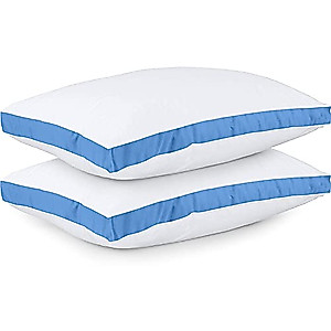 Utopia Bedding Bed Pillows for Sleeping Queen Size (Blue), Set of 2, Cooling Hotel Quality, Gusseted Pillow for Back, Stomach or Side Sleepers