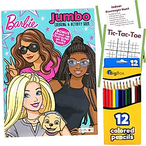 Luti Barbie Coloring Book Set Bundle with 1 Coloring Books, 12 Coloring Pencils, Indoor Scavenger Hunt, and Activities