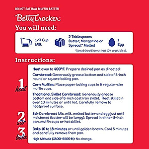 Betty Crocker Cornbread and Muffin Baking Mix, 6.5 oz. (Pack of 9)