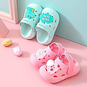 Lymeral Kids Boys Girls Clogs, Breathable Slides Sandals Beach Slipper, Slip on Water Shoes, Blue, 9-10T