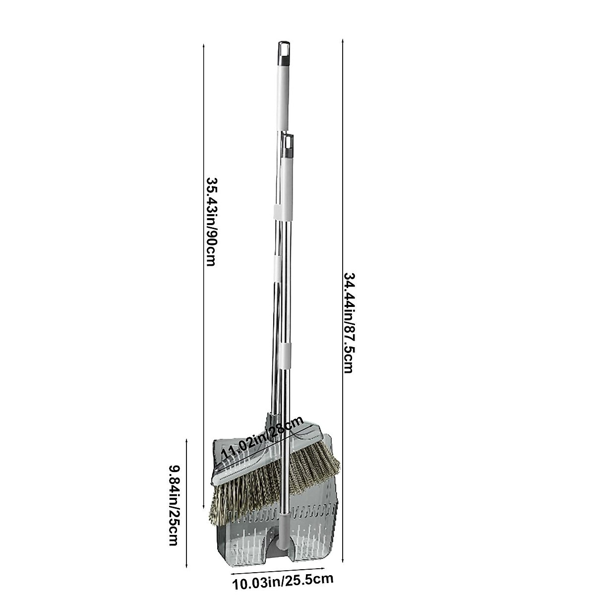 Broom with Dustpan Combo Set Brooms and Dustpan Set Double-Layer Scraper Foldable Dustpan Non-Stick Hair Small Broom 180-degree Rotatable Brooms for Vertical Storage Broom Set Dust Pan and Broom Set