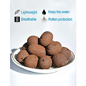 4qt Hydroponic Clay Pebbles, 8mm-12mm, Toypopor Natural Organic Expanded Grow Media for Hydroponics, Drainage, Decoration, Aquaponics and Other Gardening Essentials