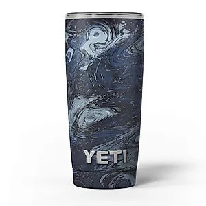 Design Skinz Dark Slate Marble Surface V32 - Skin Decal Vinyl Wrap Kit Compatible with The Yeti Rambler Cooler Tumbler Cups