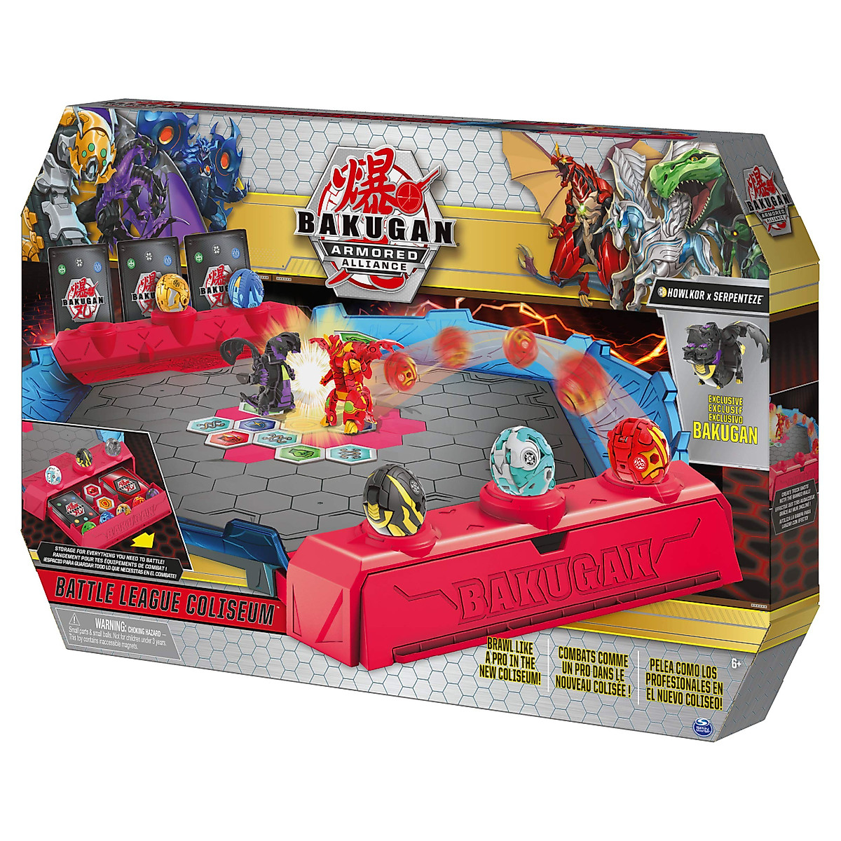 Bakugan Battle League Coliseum, Deluxe Game Board with Exclusive Fused Howlkor x Serpenteze, Kids Toys for Boys Ages 6 and Up