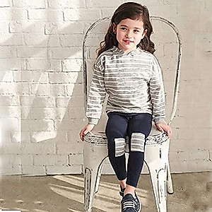 MODNTOGA Toddler Kids Girl Striped Long Sleeve Hoodie Pants Outfits Winter Sweatpants for 2-6Y (Gray, 120 (5T))