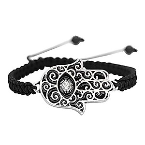 Controse Hamsa Hand Woven Bracelet (includes a 3mm clear crystal)