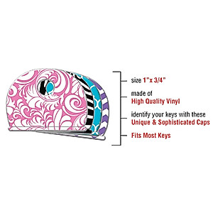 Lucky Line Designer Pattern Key Identifier Caps, 4 Pack (16304)