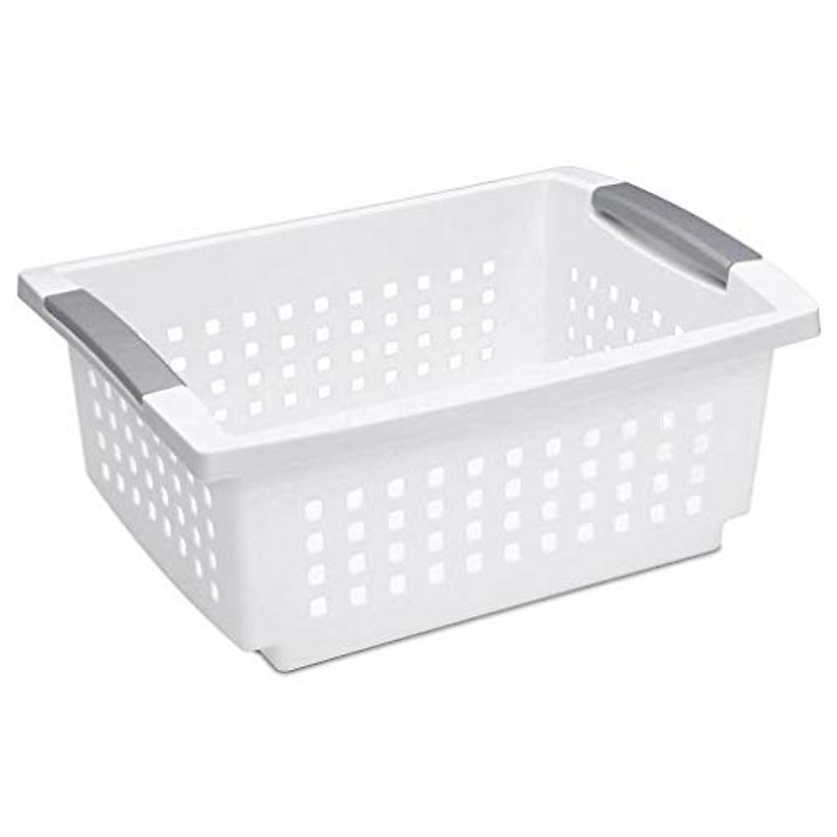 Sterilite Medium Sized Home Stackable Storage & Organization Basket, White
