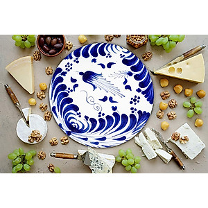 HASTA LA RAIZ | Mexican Handmade Cheese Board covered with resin. Ideal for Charcuterie Platter & Serving Tray. Model: Talavera Dove.