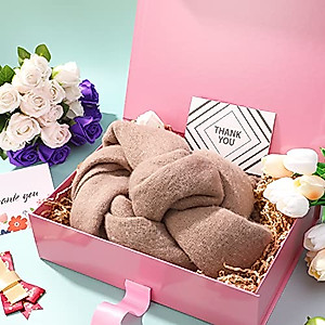 GREEN BEAN Large Gift Box with Ribbon 13x9.7x3.4 Inches, Pink Gift Box with Lid Large, Bridesmaid Proposal Box, Luxury Gift Box for Present (Glossy Pink)