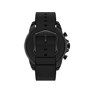 Fossil Unisex Gen 6 44mm Stainless Steel and Silicone Touchscreen Smart Watch, Fitness Tracker, Color: Black (Model: FTW4061V)