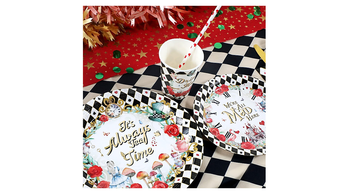 Alice Party Supplies: Top-Quality Decorations for 24 Guests