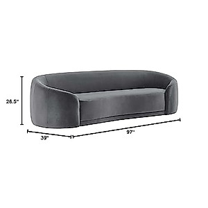 Modway Contessa Performance Velvet Sofa, Grey
