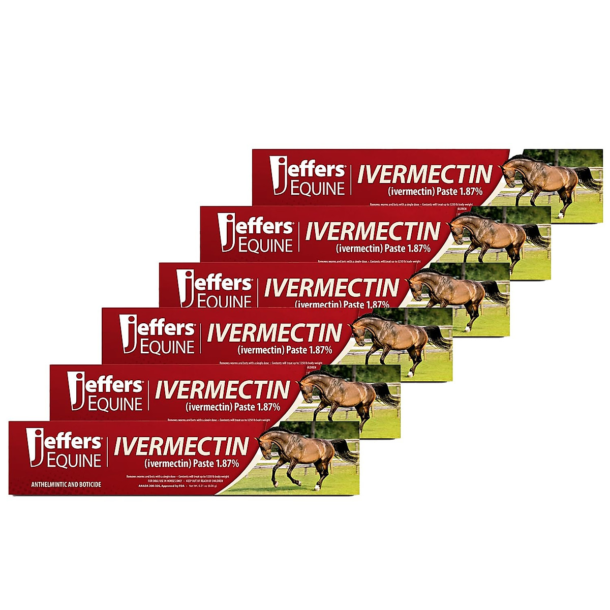 Jeffers Ivermectin Horse Dewormer | 6 Doses | Gel Dewormer for Horses