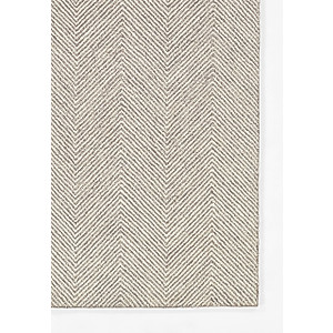 Momeni Charles Wool Hand Tufted Contemporary Indoor Area Rug, Taupe, 5' X 8'