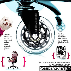 OBJECTCHAIR ErgoPro Ergonomic Office Chair - Desk Chair with Adjustable Lumbar Support, Breathable Mesh Back and Wheels - Gaming Chair, Computer Chair, Home Office Desk Chairs, Rolling Chair (Blue)