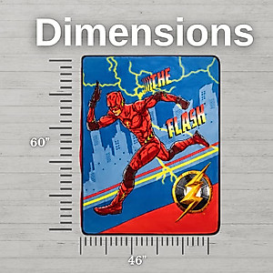 Franco WB The Flash Movie Kids Bedding Super Soft Micro Raschel Throw, 46 in x 60 in, (Official Licensed Product)