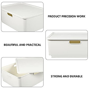 Garneck Plastic Storage Bin Tote Organizing Container with Latching Lid, Great Use for Storing, Stackable and Nestable