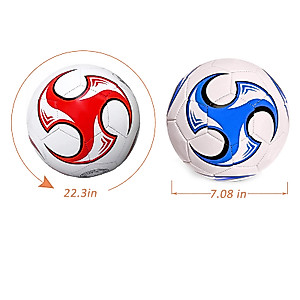 SPDTECH Soccer Ball Red Tornado Size 3 with Pump Needle Anti-Explosion Design Indoor Outdoor Suitable for Kids School Training Practice or Boys Girls Toddlers Gift