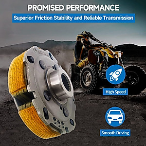 TUNTROL Wet Clutch Shoe Carrier Assembly Kit For YAMAHA Rhino 660 2004-2007 YAMAHA Grizzly 660 2002-2008, with One-way Bearing Gasket Nut