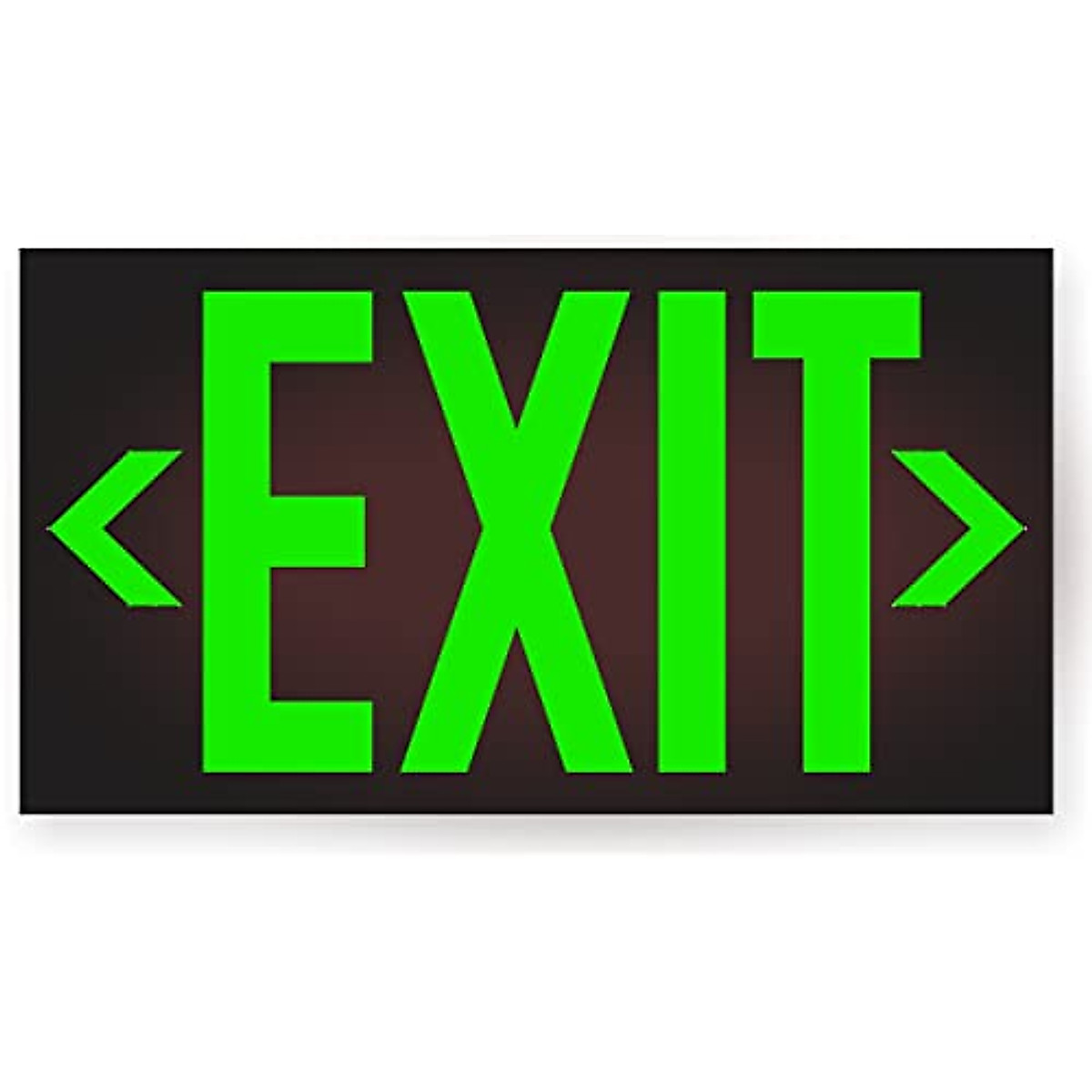 OSHA 100 ft Photoluminescent Exit Sign | UV Inks on Aluminum | HEAT Resistant | COLD Tolerant | WEATHER Proof. (Directional Arrows Included) | NightBright USA Part Number LDR-100