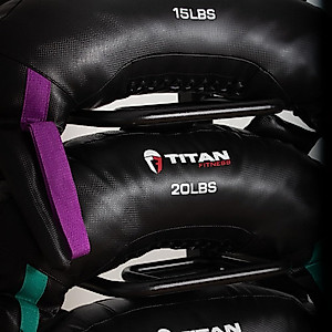 Titan Fitness Functional Swing Bag Storage Rack, Holds 5 Bags, Cardio Gym Equipment Storage Power Bag Rack