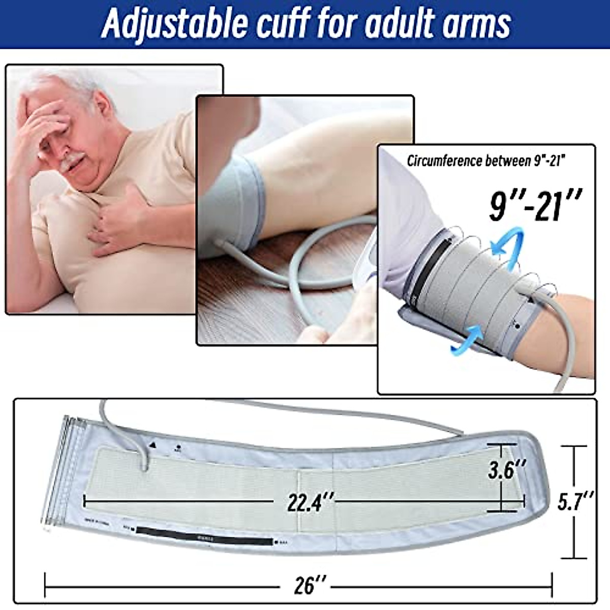 Extra Large Cuff Compatible with Omron 9”-21” Inches (22-53CM) XL Blood Pressure Cuff Adult ARM BP Replacement Cuff for Big ARM(X-Large)