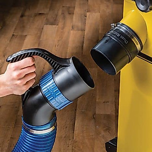 Dust Right 4 Inch Tool Ports (Pack of 2) – Port Fits for 4” Inch Dust Collection Hose – Plastic Small Port Hose - Dust Collection Fittings Includes Two Ports and Two Metal Hose Clamps