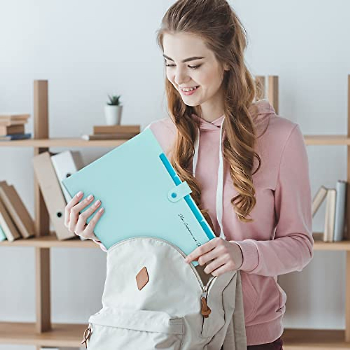 EOOUT 3pcs Expanding File Folder, A4 Letter Size Accordion Folder with 48pcs Labels in 16 Colors for School and Office Organization, 5 Pockets for School and Office Supplies