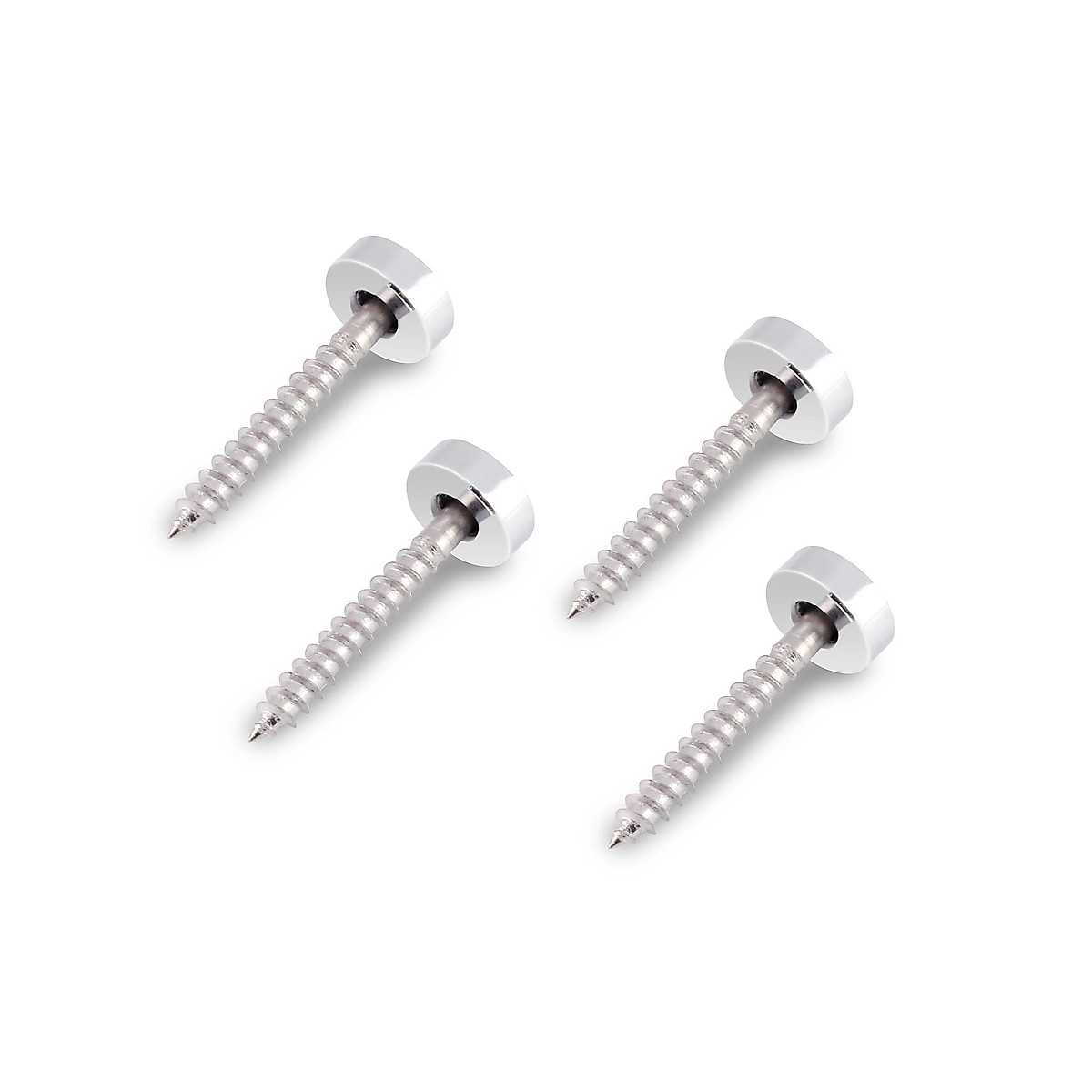 Metallor Guitar Neck Joint Bushings and Bolts Mounting Ferrules Metal with Mounting Screws for Electric Guitar or Bass Guitar 4Pcs Chrome