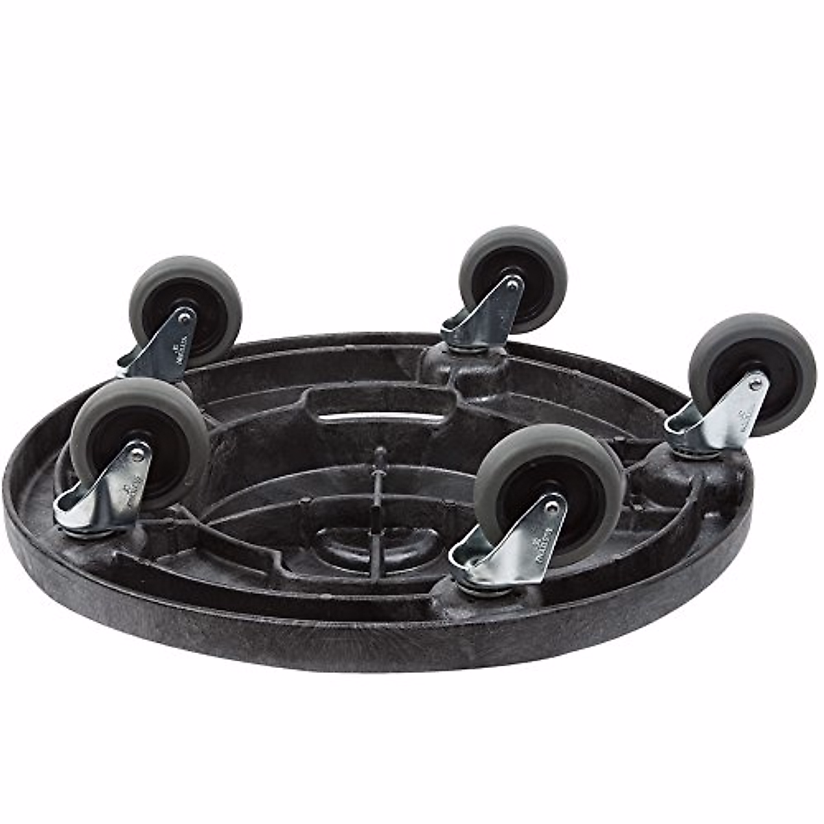 Rubbermaid Comm Prod Commercial Brute 250 lb. Plastic Wheeled Garbage BLK Trash Can Dolly, 1, Black