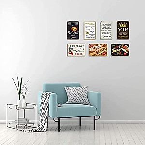 Boy Cave No Girls Allowed Except Mom Tin Retro Look Decoration Poster Sign for Home Kitchen Bathroom Bedroom Garden Garage Inspirational Quotes Wall Decor 8 x 12 Inch