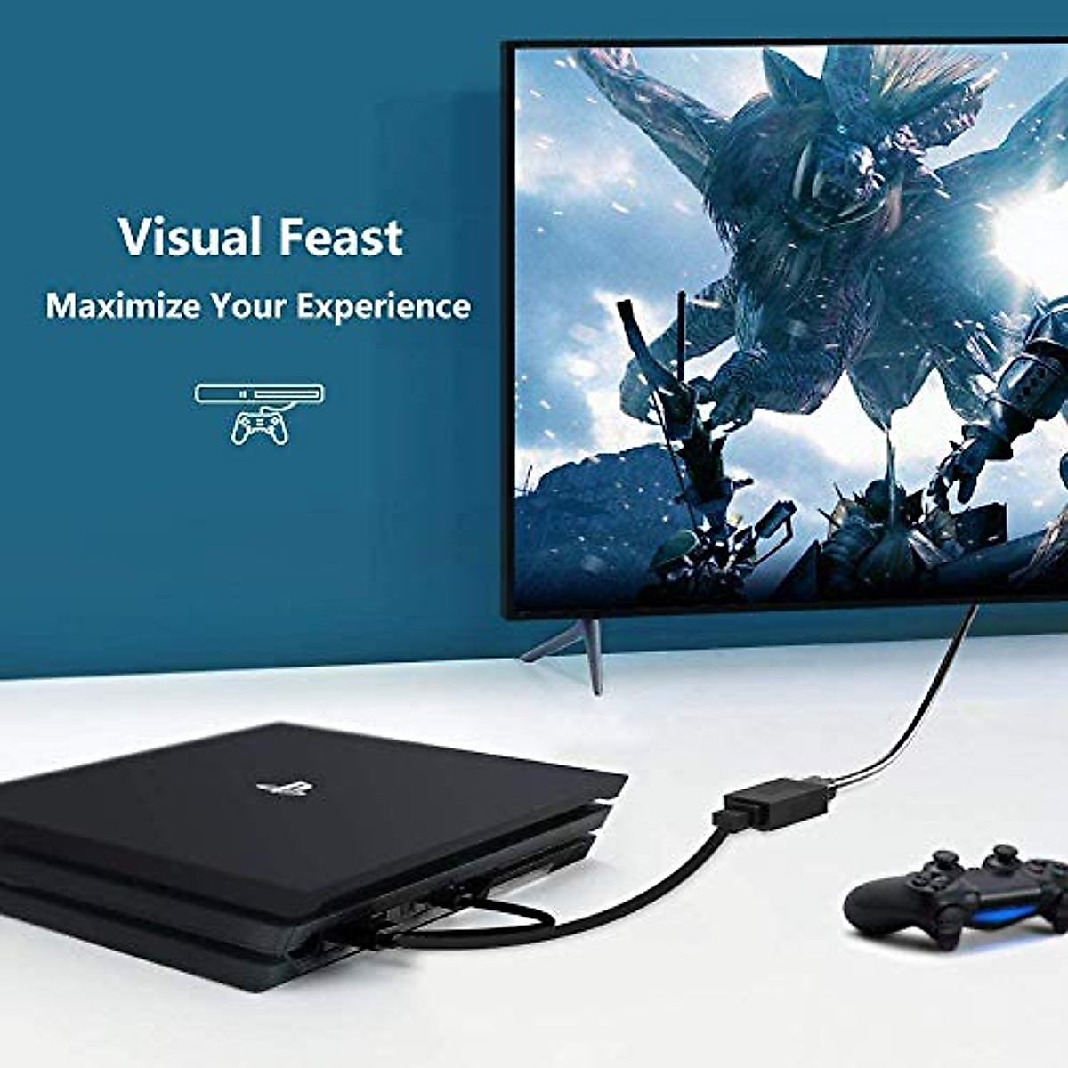 FOINNEX HDMI to DisplayPort Adapter, 4K@60Hz Not-Bidirectional HDMI to Display Port, Unidirectional HDMI Source to DP Display Male to Female for Computer, Monitor, PS4, NS